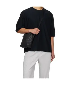 Issey Miyake Geometric Messenger Bag - Black