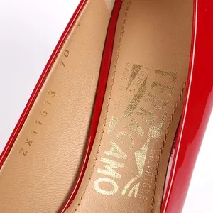 FERRAGAMO Patent Leather Pointed Stiletto High Heels - Red