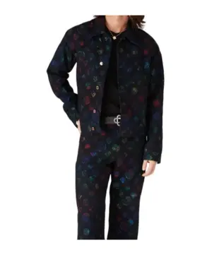 Casablanca Heatmap Monogram Denim Jacket - Navy