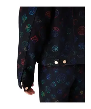 Casablanca Heatmap Monogram Denim Jacket - Navy