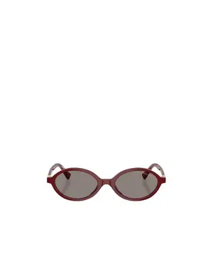 Miu Miu Oval Frame Full Rim Sunglasses - Gray