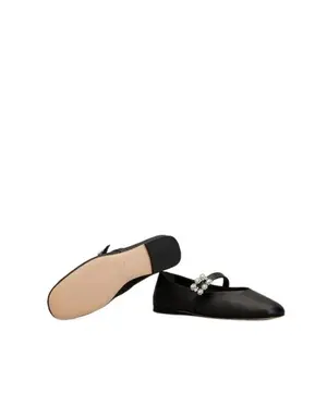 ROGER VIVIER Round Toe Mini Flower Buckle Ballet Flats