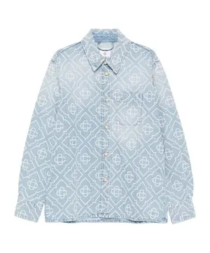 Casablanca Monogram Embellished Denim Shirt