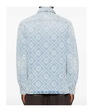 Casablanca Monogram Embellished Denim Shirt
