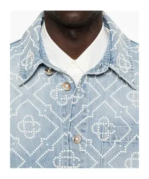 Casablanca Monogram Embellished Denim Shirt