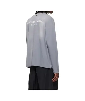 WOOYOUNGMI Long-sleeved Dyed Logo T-shirt