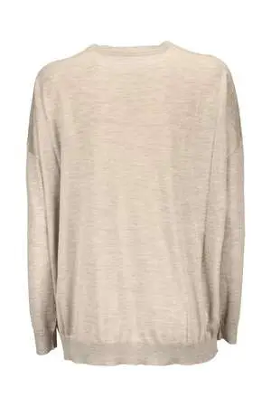 Brunello Cucinelli Crewneck Knitted Jumper With Pocket Detail - Nude