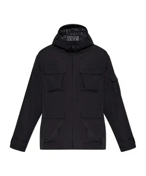Versace Logo Patch Hooded Insulated Jacket