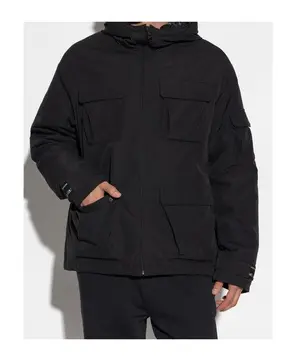 Versace Logo Patch Hooded Insulated Jacket