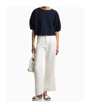 Emporio Armani Puff-sleeve Poplin Blouse