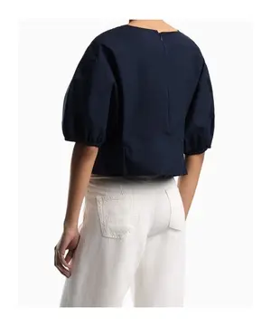 Emporio Armani Puff-sleeve Poplin Blouse