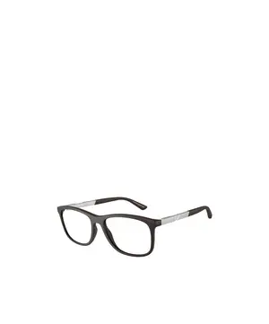 Emporio Armani Rectangular Frame Full Rim Eyeglasses - Black