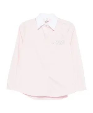 Casablanca Embellished Crystal Logo Long Sleeve Shirt