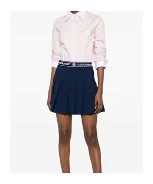Casablanca Embellished Crystal Logo Long Sleeve Shirt