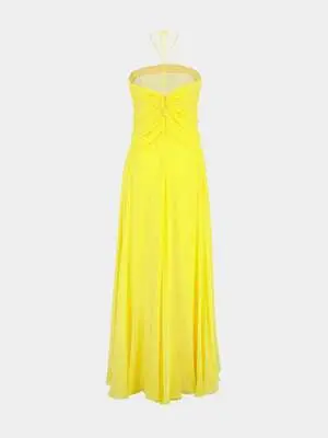 Cult Gaia Ritz Gathered Silk-chiffon Halterneck Maxi Dress - No