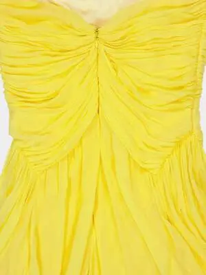 Cult Gaia Ritz Gathered Silk-chiffon Halterneck Maxi Dress - No