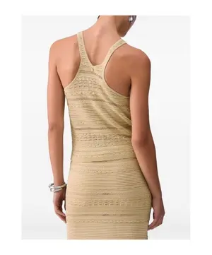 Liu Jo Openwork Knit Top With Lurex Inserts - Yellow