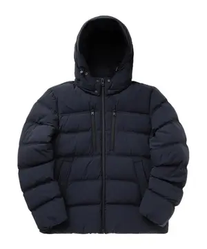 Woolrich Zipped Hooded Down Puffer Jacket - Black