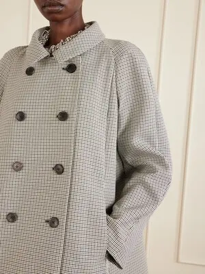 Dries Van Noten Double-breasted Checked Woven Coat