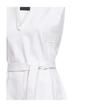 LEMAIRE V-neck Belted Cotton Vest - White