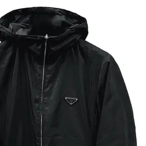 Prada Long Sleeve Zip-up Jacket With Logo Detail