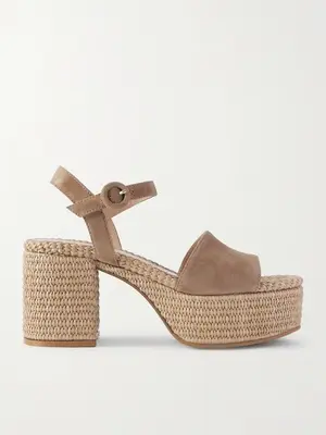 GIANVITO ROSSI Carol 35 Suede Platform Sandals