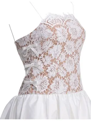 SELF-PORTRAIT Lace-detail Midi Dress