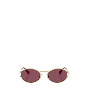 Miu Miu Oval Frame Sunglasses - Red