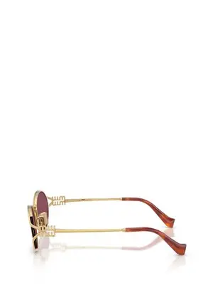 Miu Miu Oval Frame Sunglasses - Red