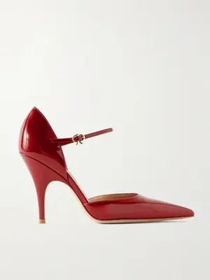 GIANVITO ROSSI Nuit 95 Patent Leather Pumps - Red