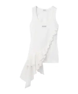 Alexander McQueen Asymmetrical Ruffle Tank Top - Ivory