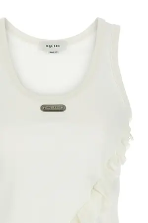 Alexander McQueen Asymmetrical Ruffle Tank Top - Ivory