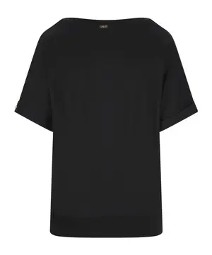Herno Crewneck Short-sleeved T-shirt With Pleated Detail - Black