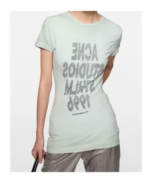 Acne Studios Contemporary Art Crewneck T-shirt - Cool Grey