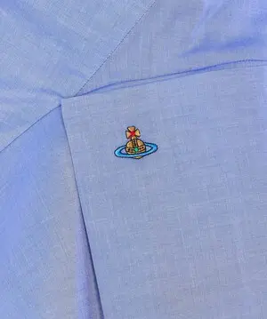 VIVIENNE WESTWOOD Long-sleeved Shirt With Ruffled Hem - Blue