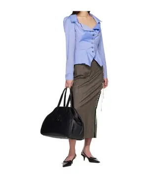 VIVIENNE WESTWOOD Long-sleeved Shirt With Ruffled Hem - Blue