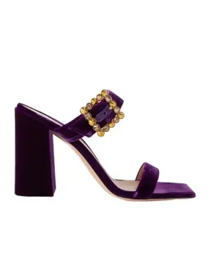 GIANVITO ROSSI Velvet Crystal-embellished Sandals - Black