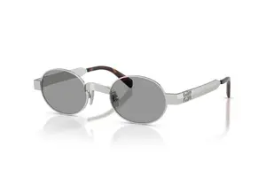 Miu Miu Oval Full Rim Sunglasses - Silver
