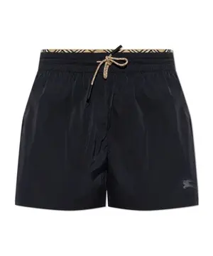 Burberry Check Trim Drawstring Shorts