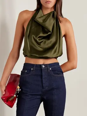 Cult Gaia Adrienne Draped Halterneck Top