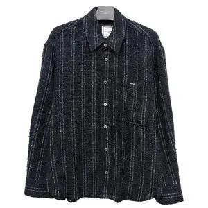 WOOYOUNGMI Tweed Long-sleeved Shirt - Black