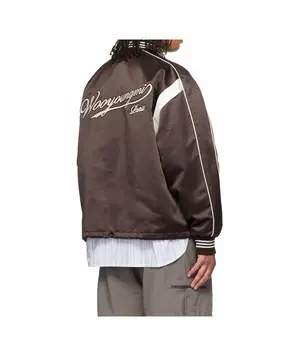 WOOYOUNGMI Embroidered Logo Baseball Jacket - Brown