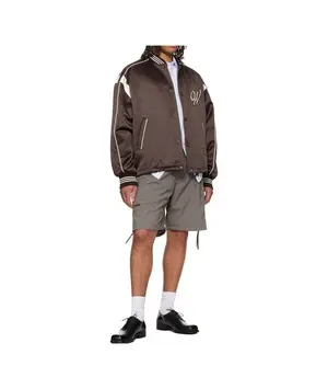WOOYOUNGMI Embroidered Logo Baseball Jacket - Brown