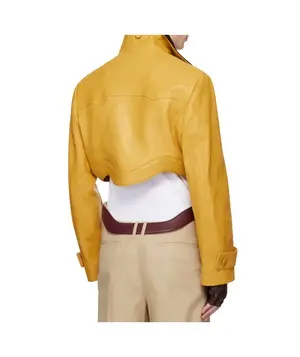 JEAN PAUL GAULTIER Grained Lambskin Cropped Jacket