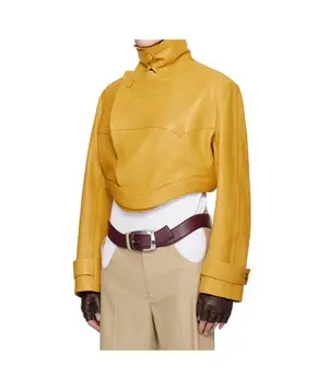 JEAN PAUL GAULTIER Grained Lambskin Cropped Jacket