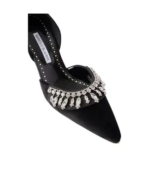 Manolo Blahnik Embellished Crepe De Chine Pumps