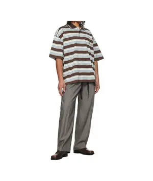 WOOYOUNGMI Striped Short-sleeved Polo Shirt