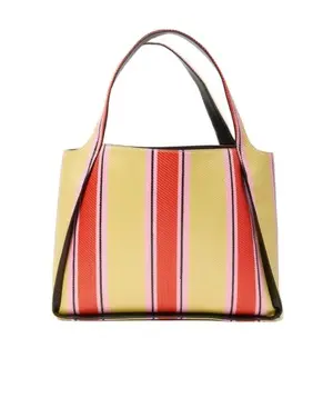 Stella McCartney Striped Logo Embellished Tote Bag - Multicolor