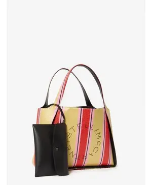 Stella McCartney Striped Logo Embellished Tote Bag - Multicolor