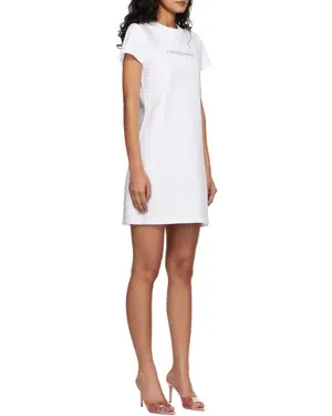 Casablanca Short-sleeved Crewneck Dress With Crystal Embellishment